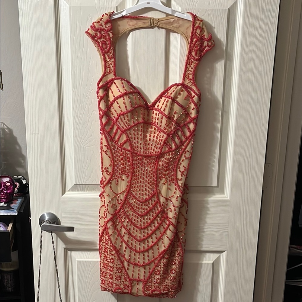 Rachel Allan Red Bodycon Cocktail Dress - Gem